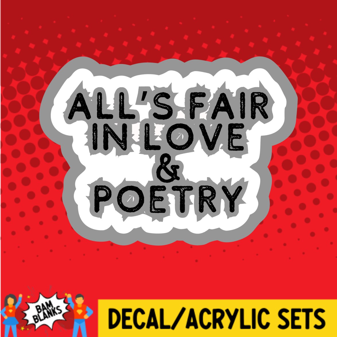 Love and Poetry TTPD - DECAL AND ACRYLIC SHAPE #DA02592 – BAM Blanks ...