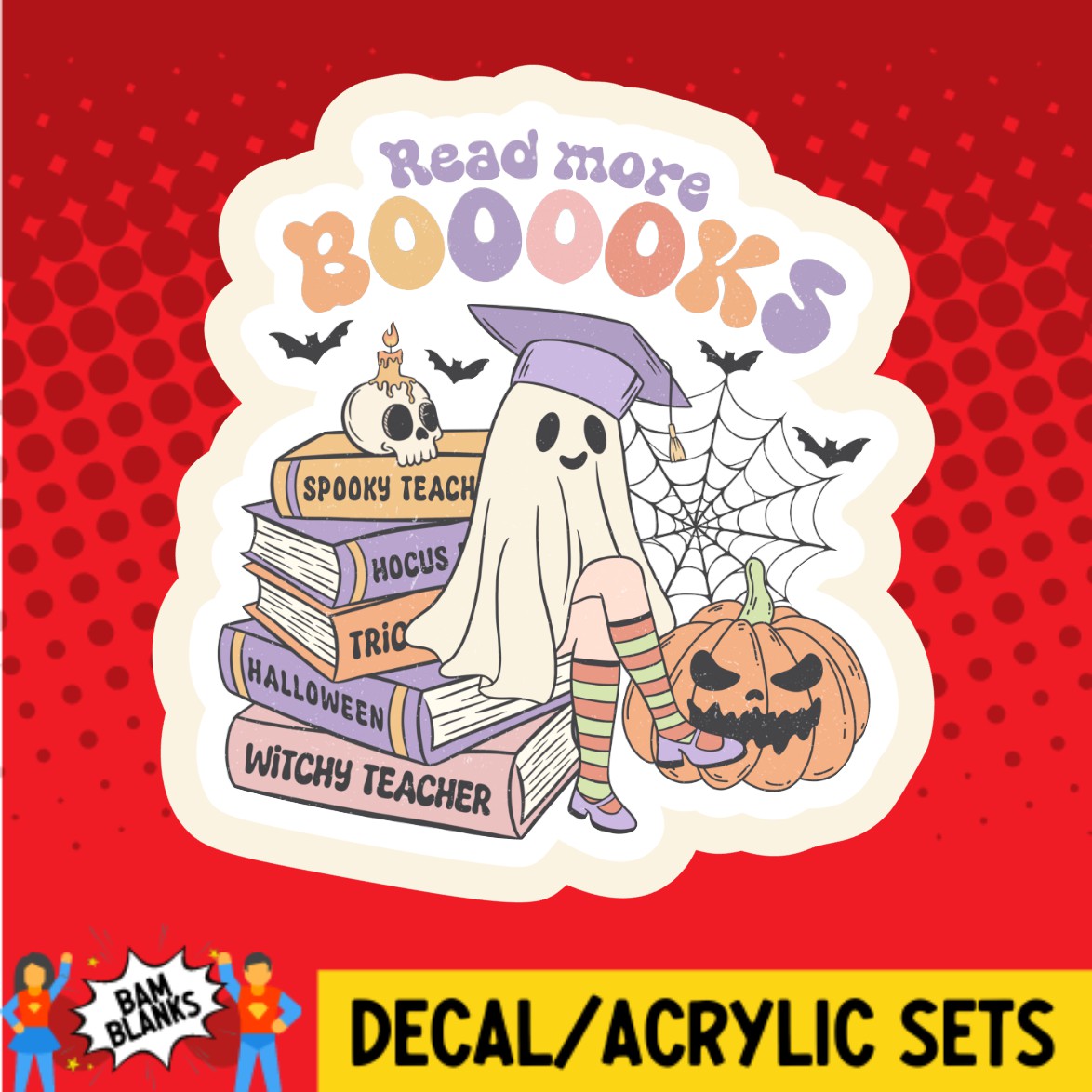 Read More Booooks - DECAL AND ACRYLIC SHAPE #DA02843 – BAM Blanks and More