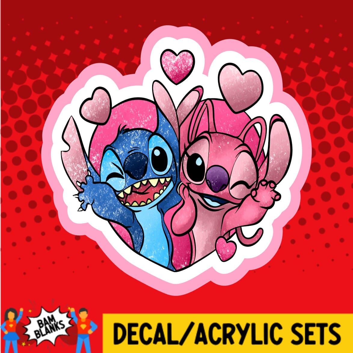 626 Valentine Couple - DECAL AND ACRYLIC SHAPE #DA01769 – BAM Blanks ...