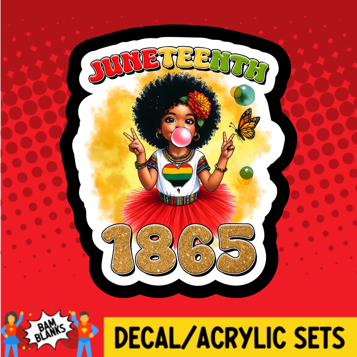 Bubblegum Girl Juneteenth - DECAL AND ACRYLIC SHAPE #DA02861 – BAM ...