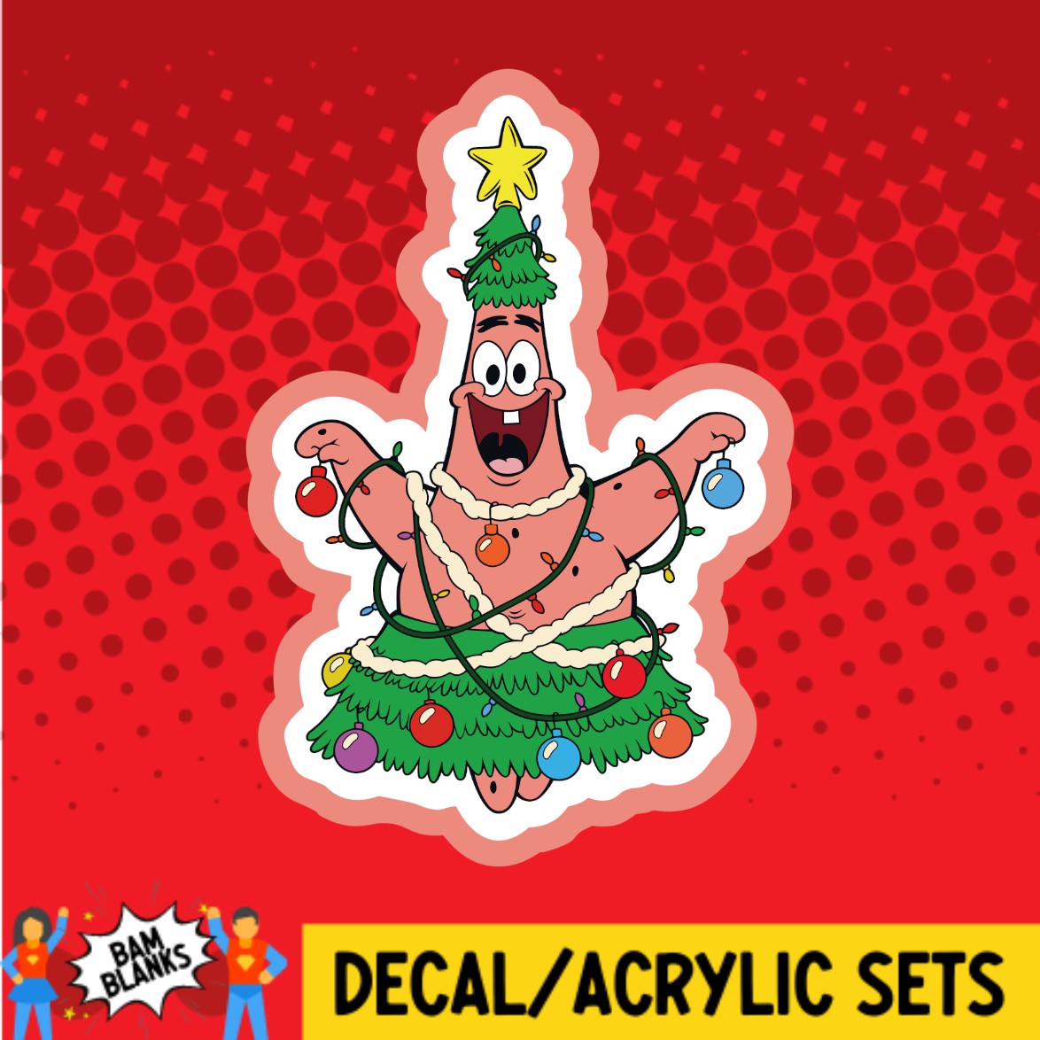 Christmas Sea Star - DECAL AND ACRYLIC SHAPE #DA02580 – BAM Blanks and More