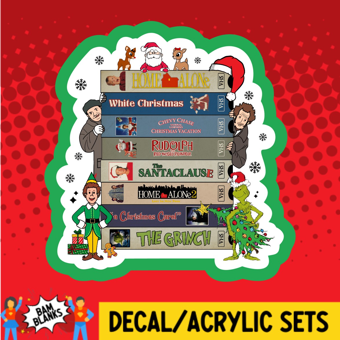 Classic Christmas Movies and Characters - DECAL AND ACRYLIC SHAPE #DA0 ...