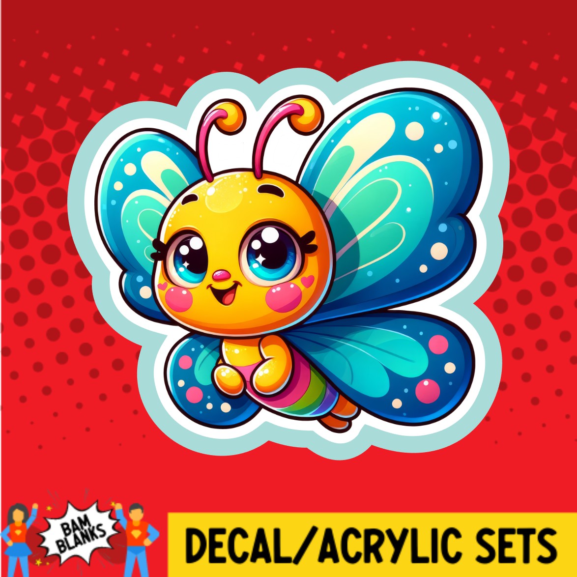 Colorful Butterfly - DECAL AND ACRYLIC SHAPE #DA02382 – BAM Blanks and More