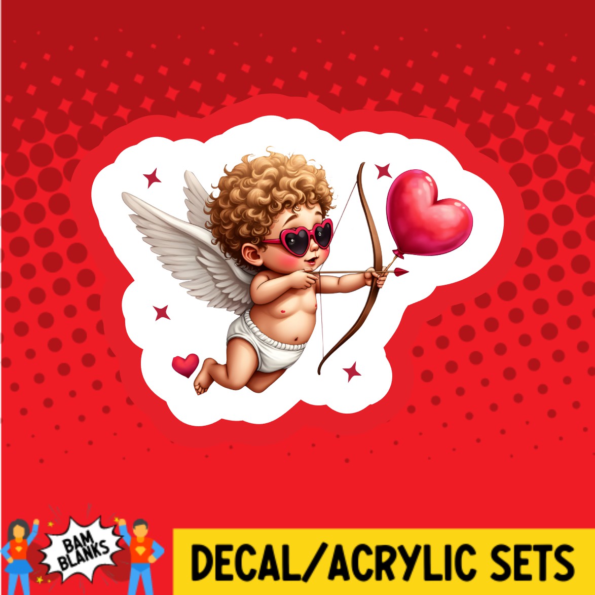Cupid with Bow - DECAL AND ACRYLIC SHAPE #DA03472 – BAM Blanks and More