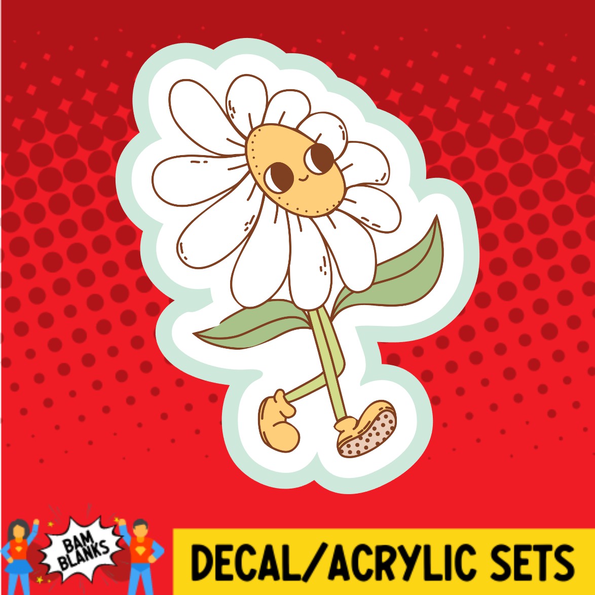 Daisy Walking - DECAL AND ACRYLIC SHAPE #DA02176 – BAM Blanks and More