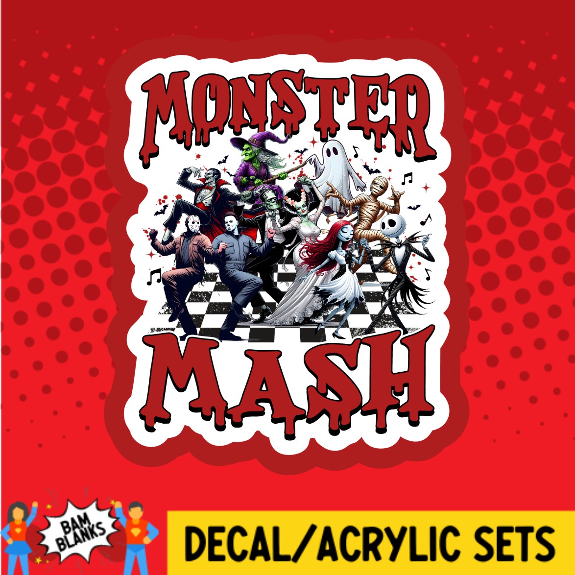 Halloween Monster Mash Characters - DECAL AND ACRYLIC SHAPE #DA03210 ...