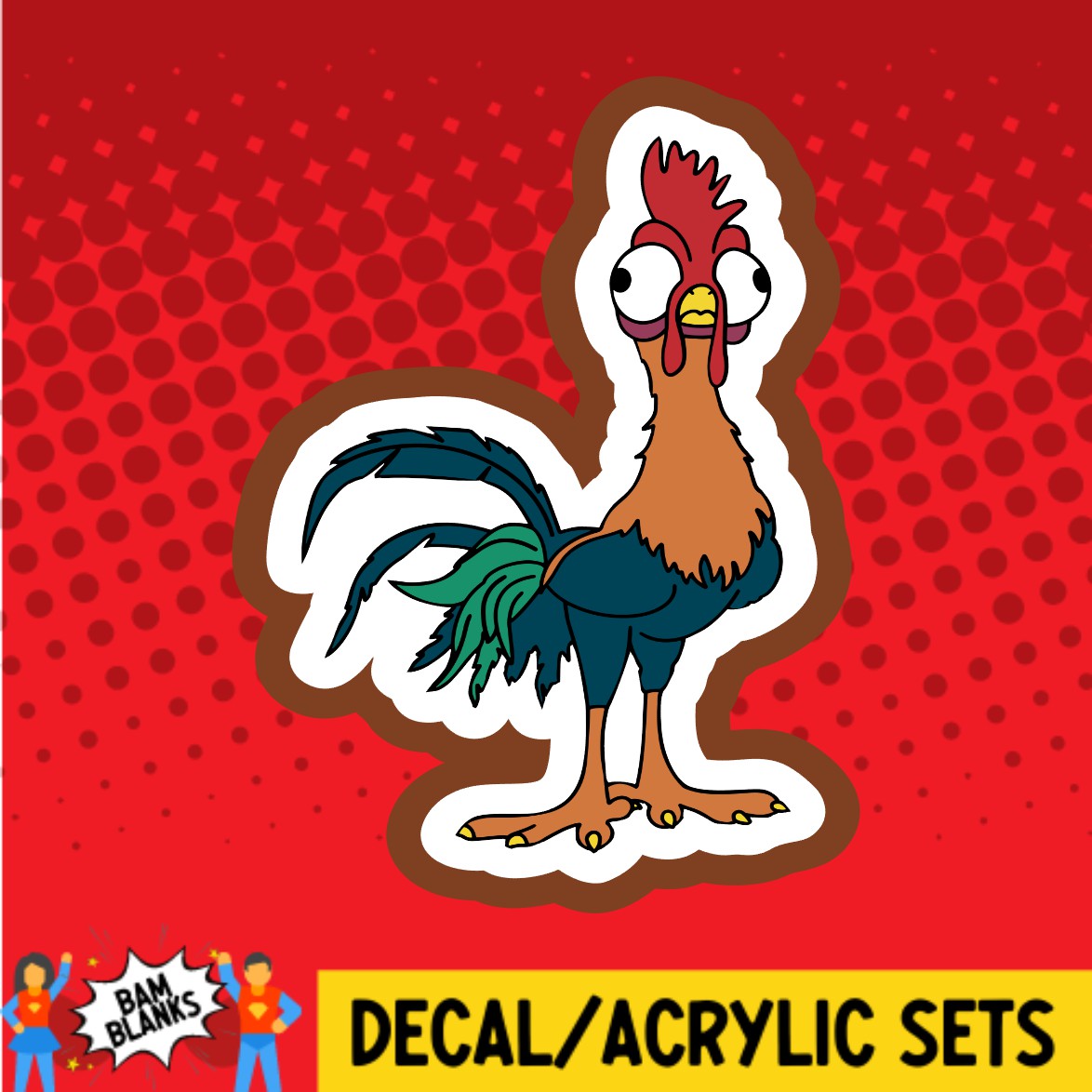 Hawaiian Chicken - DECAL AND ACRYLIC SHAPE #DA02202 – BAM Blanks and More