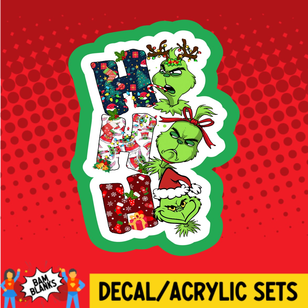 Ho Ho Ho Green Monster - DECAL AND ACRYLIC SHAPE #DA03464 – BAM Blanks ...