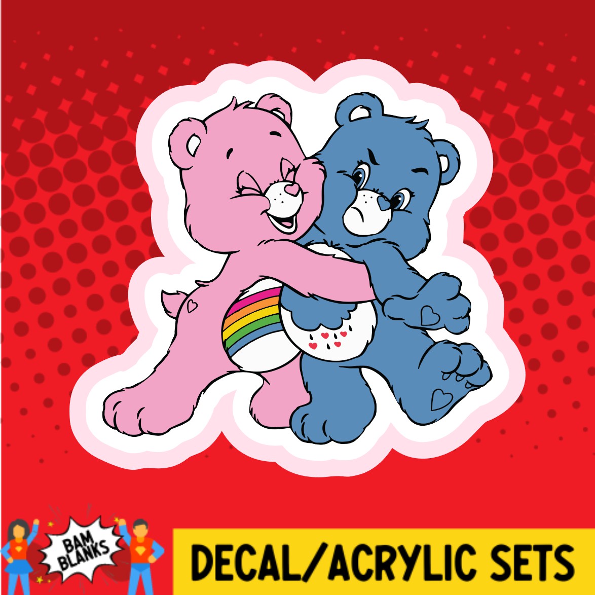 Hug Bears - DECAL AND ACRYLIC SHAPE #DA02422 – BAM Blanks and More