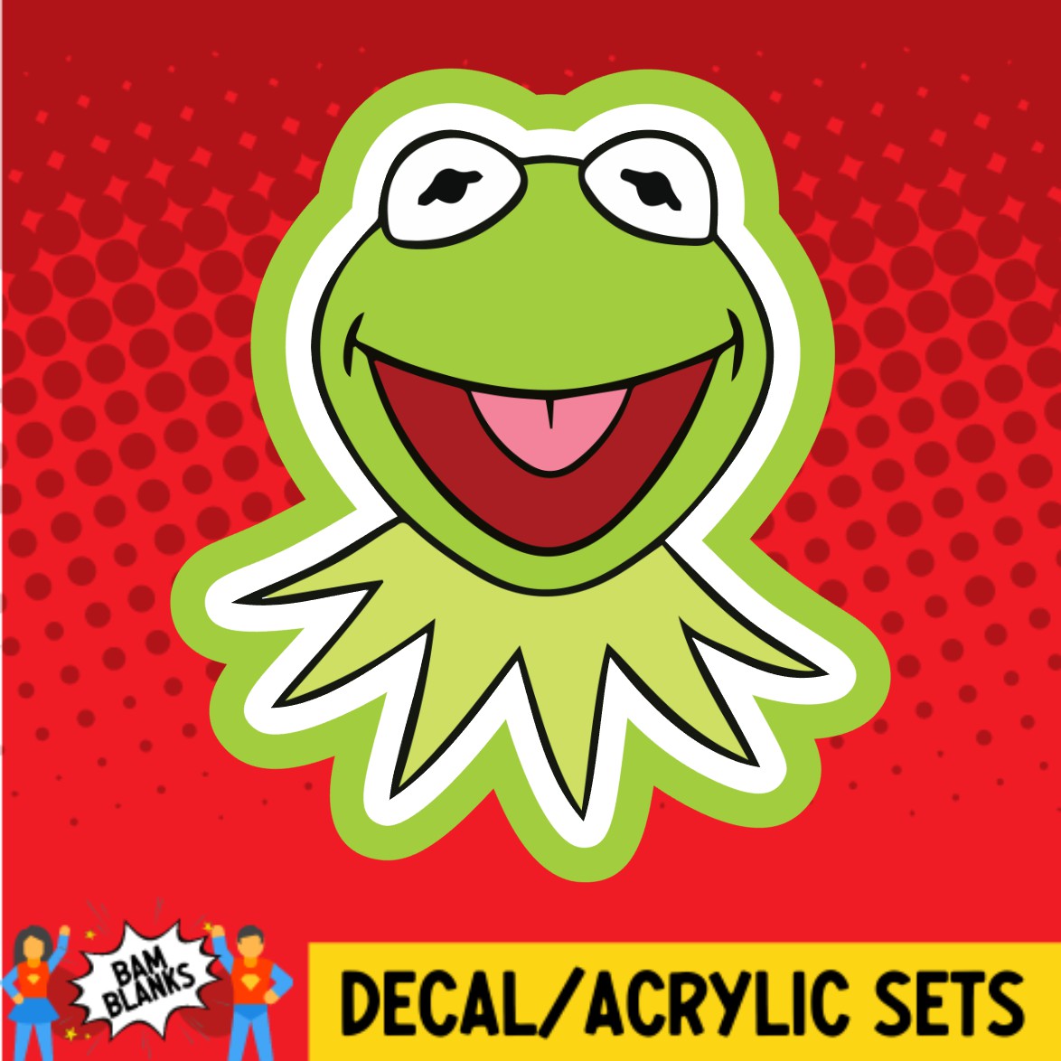 Kermit - DECAL AND ACRYLIC SHAPE #DA02623 – BAM Blanks and More