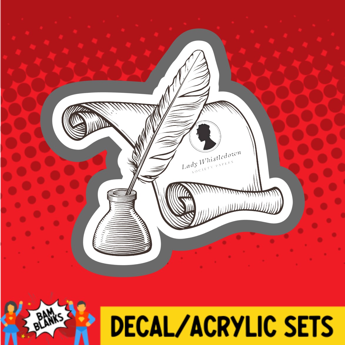 LW Society Papers - DECAL AND ACRYLIC SHAPE #DA03158 – BAM Blanks and More