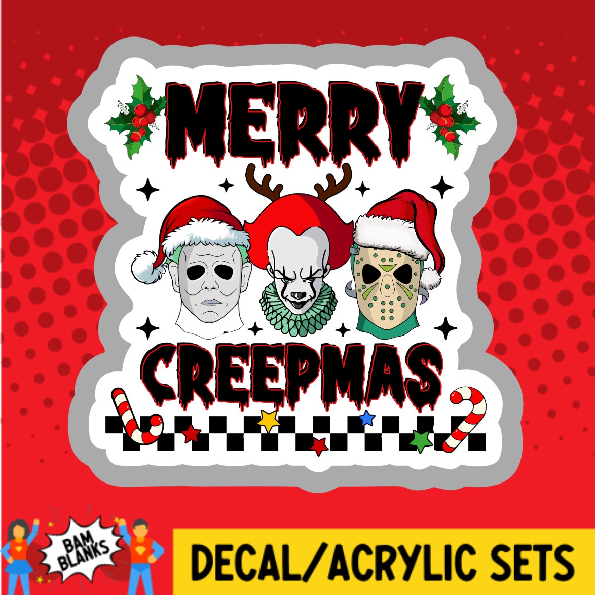 Merry Creepmas Horror - DECAL AND ACRYLIC SHAPE #DA03424 – BAM Blanks ...