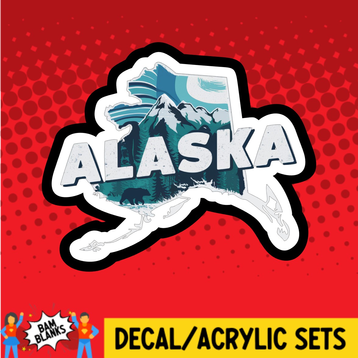 Retro Alaska - DECAL AND ACRYLIC SHAPE #DA03048 – BAM Blanks and More