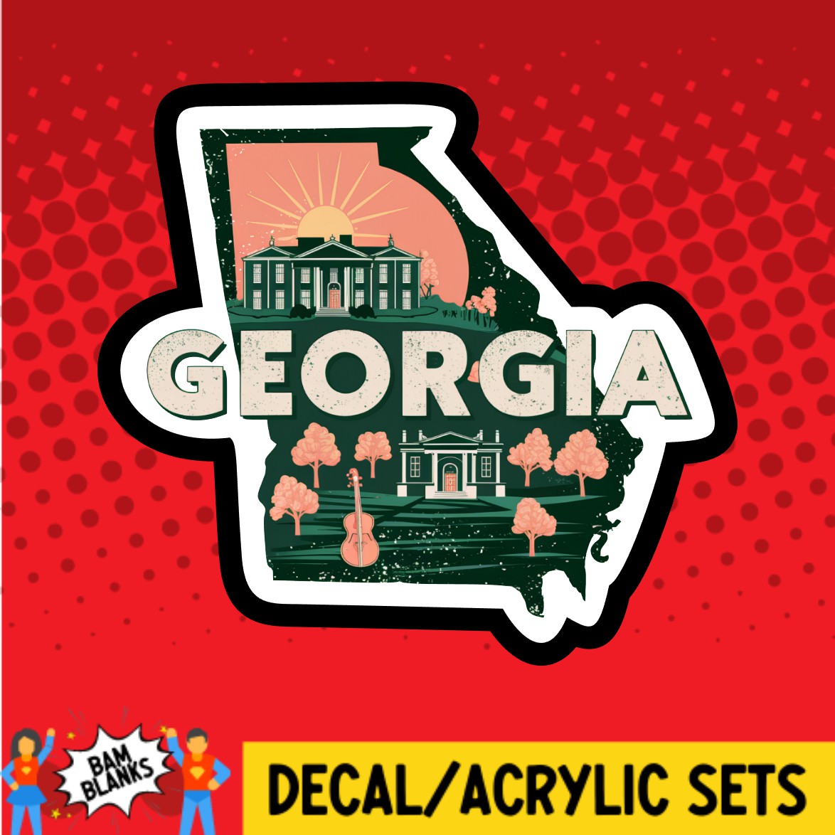 Retro Georgia - DECAL AND ACRYLIC SHAPE #DA03056 – BAM Blanks and More