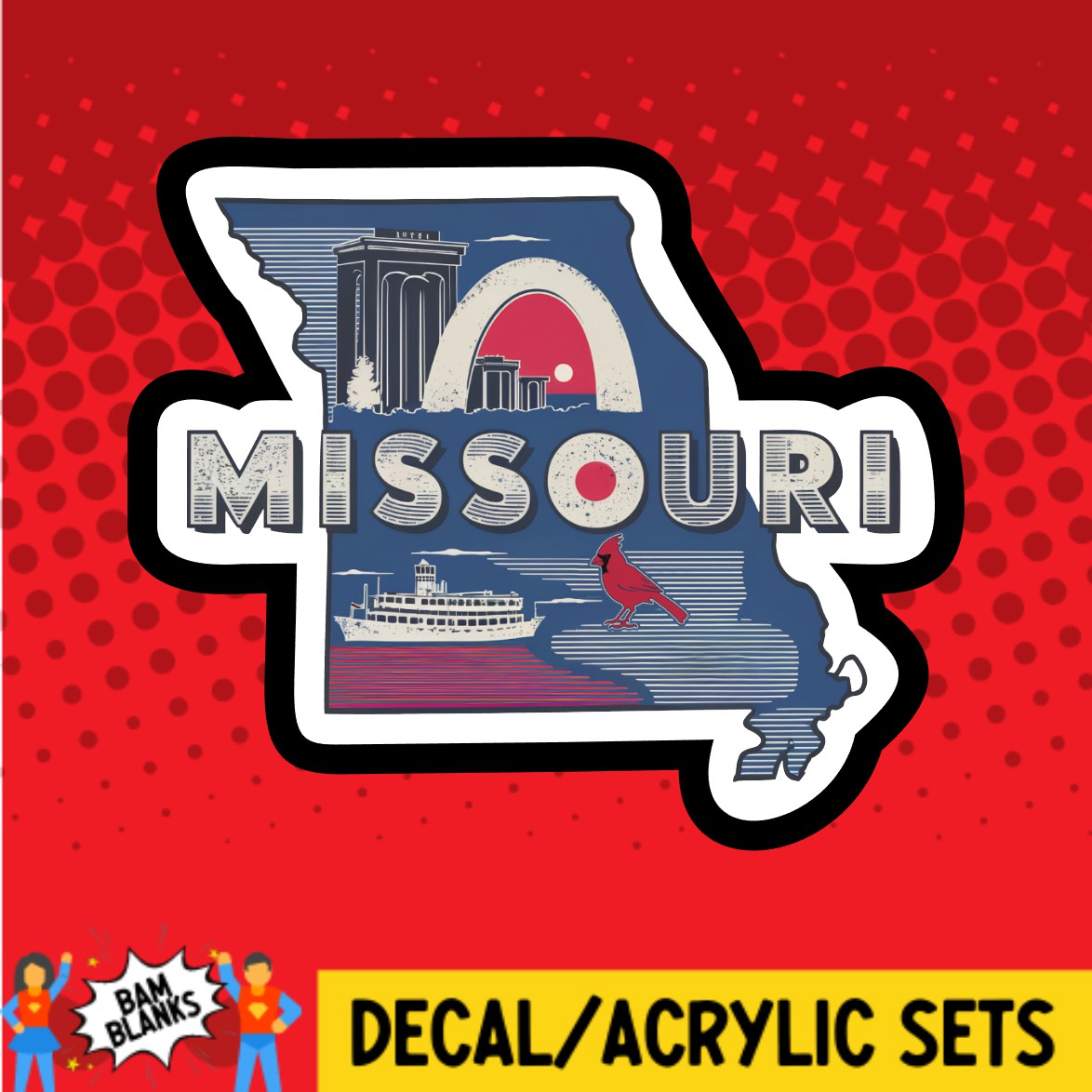 Retro Missouri - DECAL AND ACRYLIC SHAPE #DA03071 – BAM Blanks and More