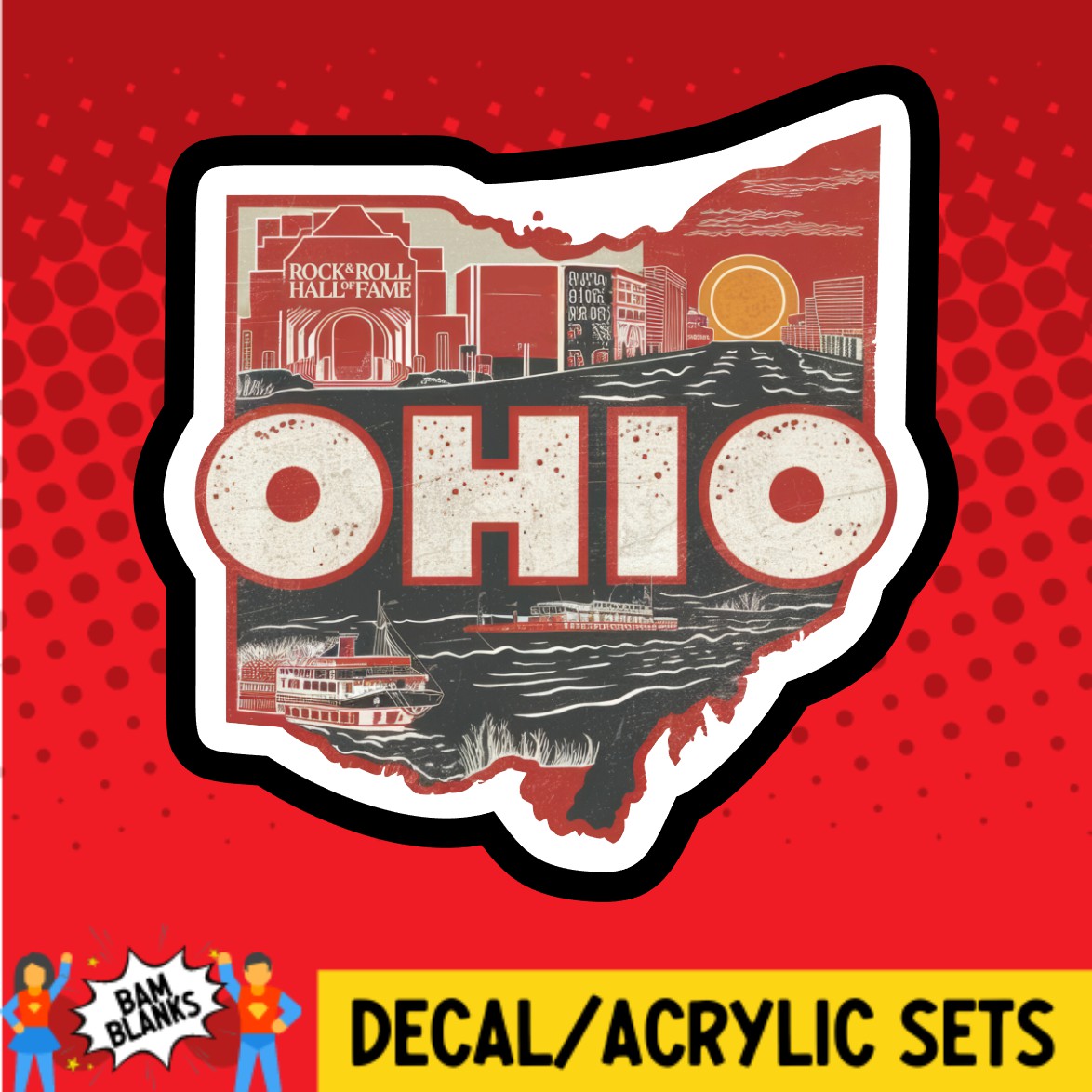 Retro Ohio - DECAL AND ACRYLIC SHAPE #DA03081 – BAM Blanks and More