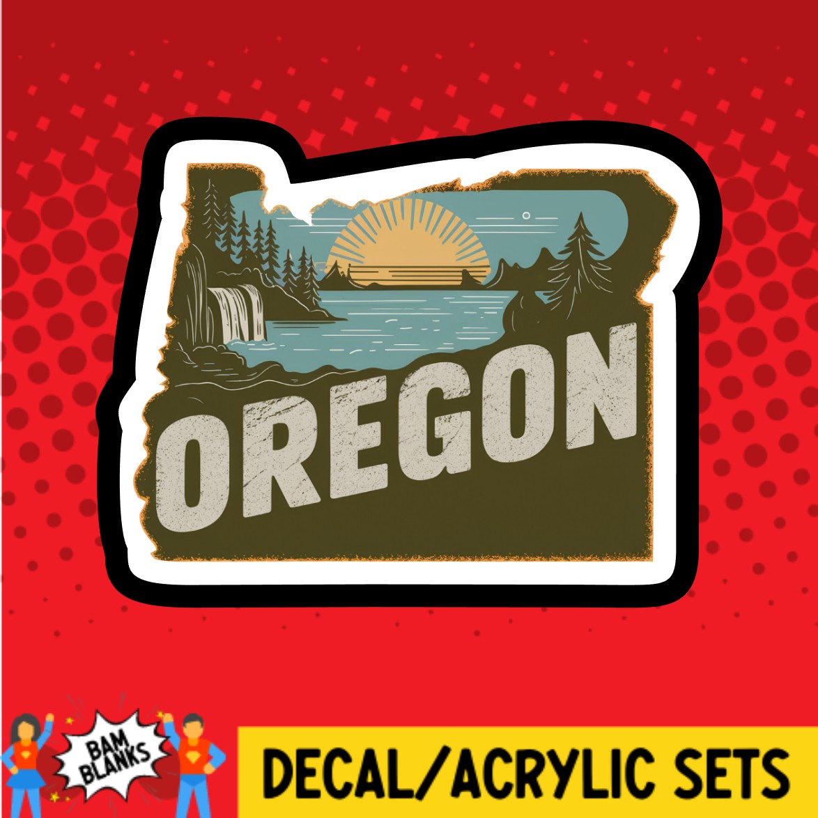 Retro Oregon - DECAL AND ACRYLIC SHAPE #DA03083 – BAM Blanks and More