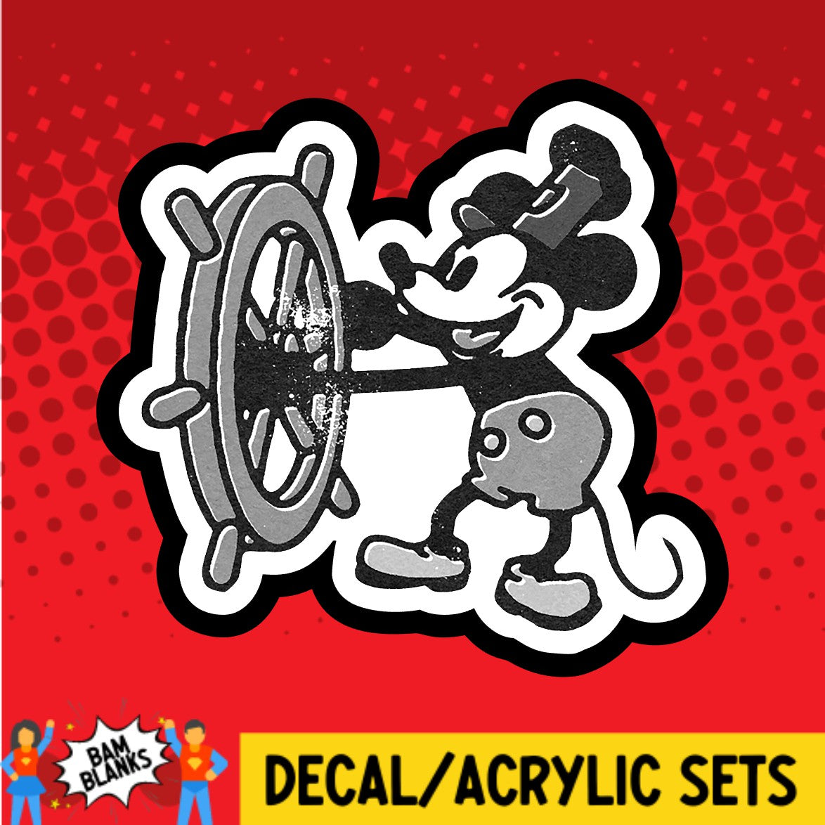 Sailor Boy Mouse - DECAL AND ACRYLIC SHAPE #DA02456 – BAM Blanks and More