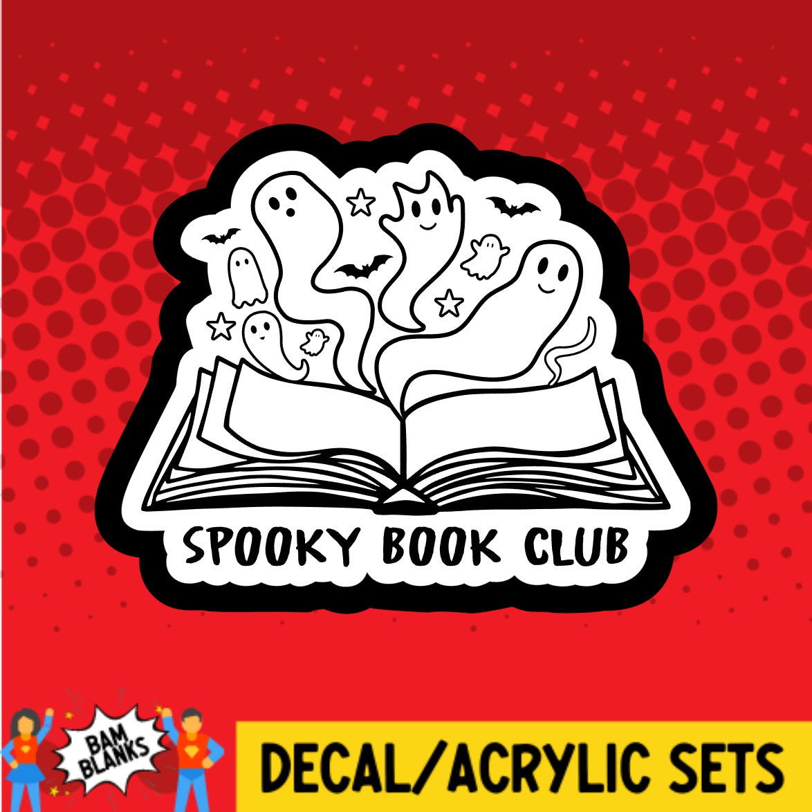 Spooky Book Club - DECAL AND ACRYLIC SHAPE #DA02795 – BAM Blanks and More