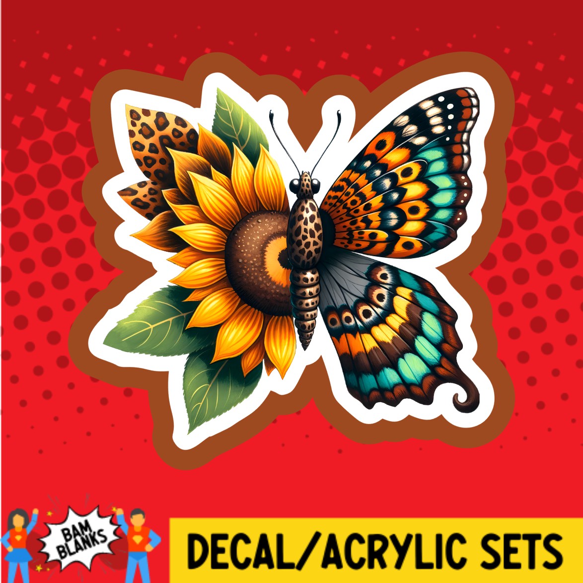 Sunflower Butterfly - DECAL AND ACRYLIC SHAPE #DA02883 – BAM Blanks and ...