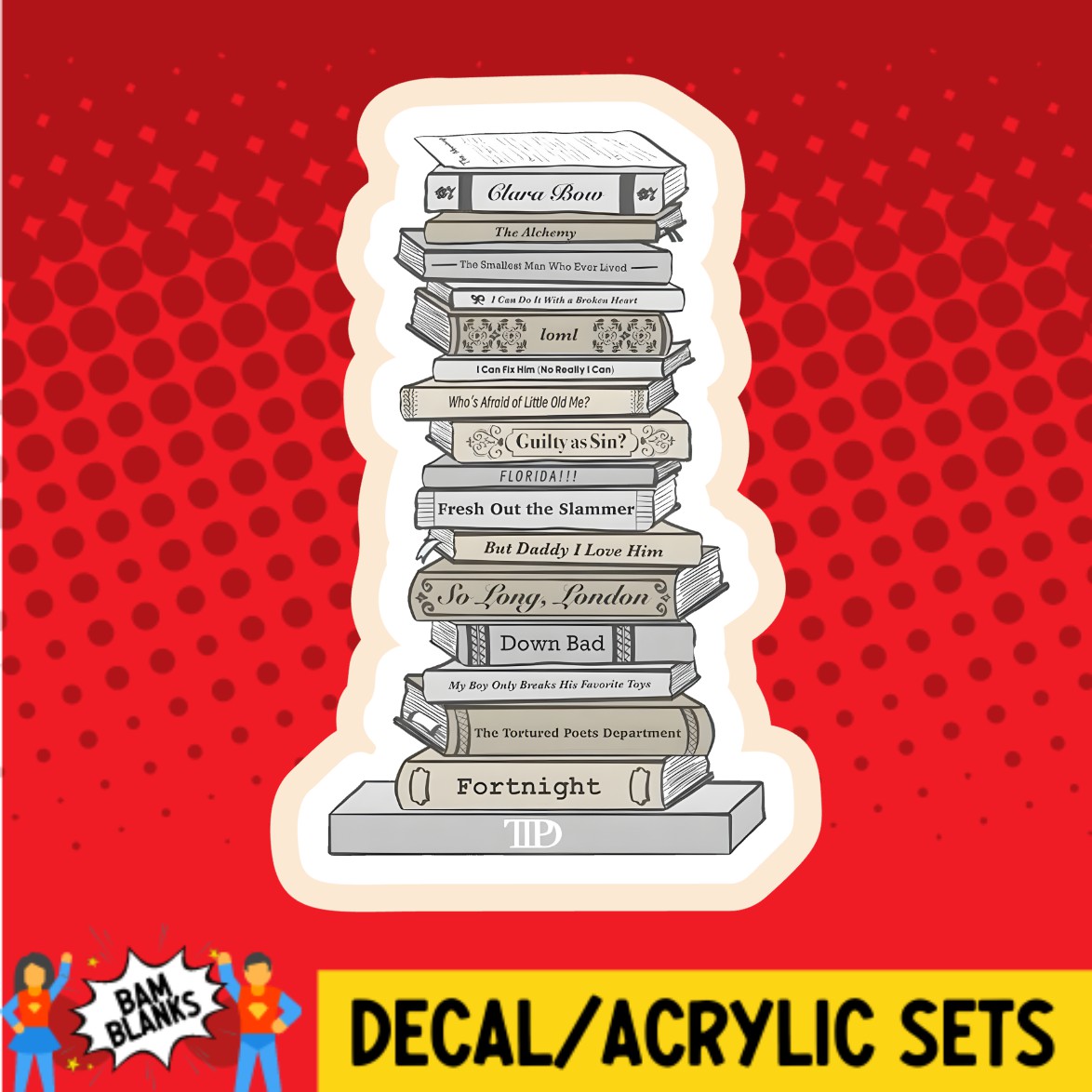 TTPD Books - DECAL AND ACRYLIC SHAPE #DA02586 – BAM Blanks and More