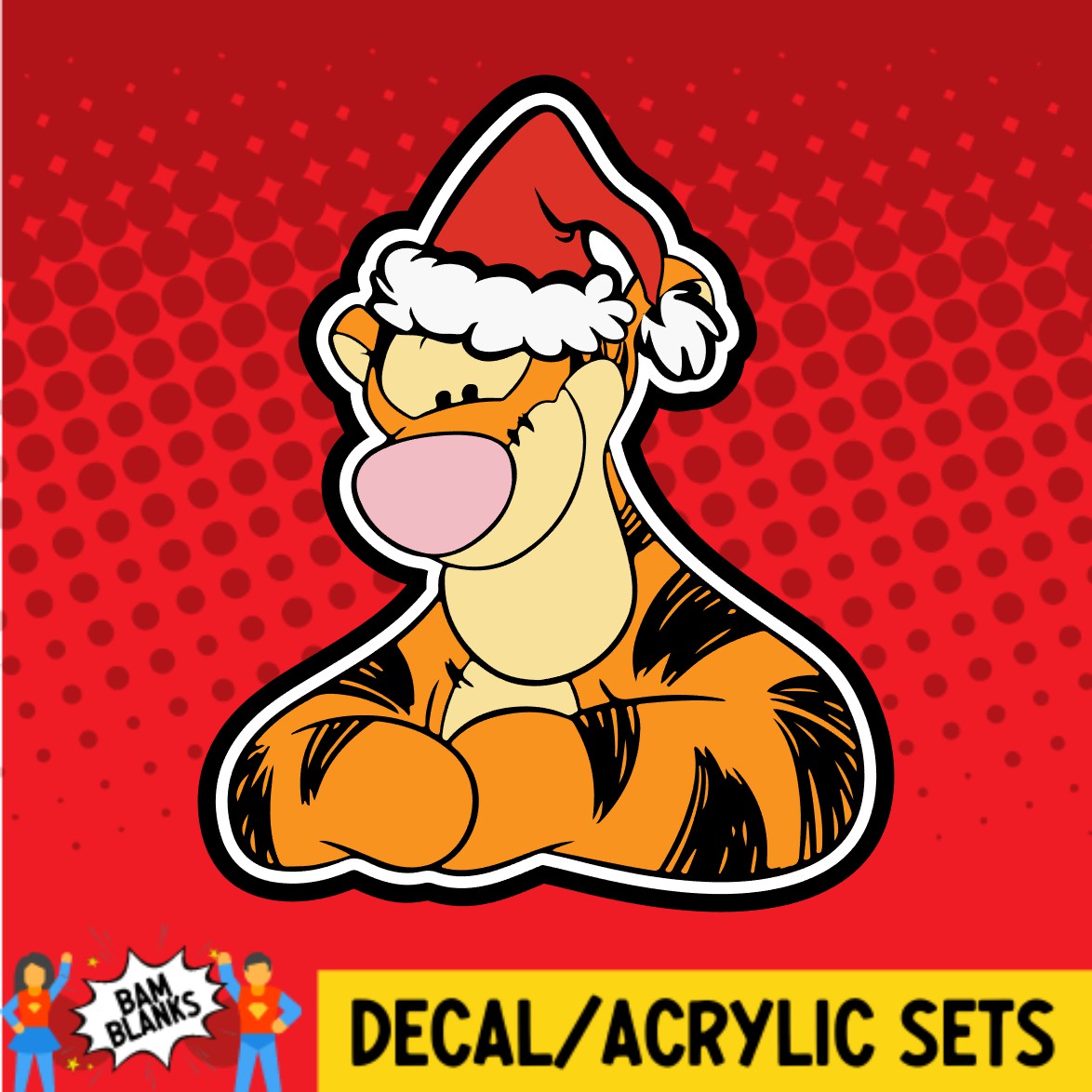 Tiger Christmas - DECAL AND ACRYLIC SHAPE #DA01530 – BAM Blanks and More