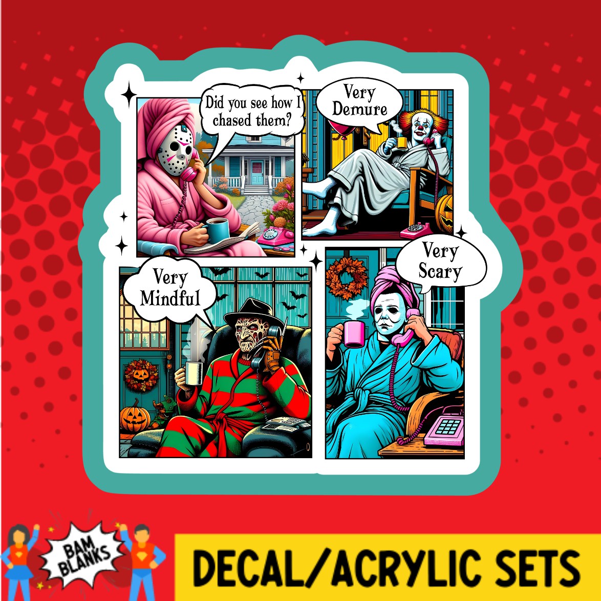 Very Demure Very Scary Horror - DECAL AND ACRYLIC SHAPE #DA03427 – BAM ...