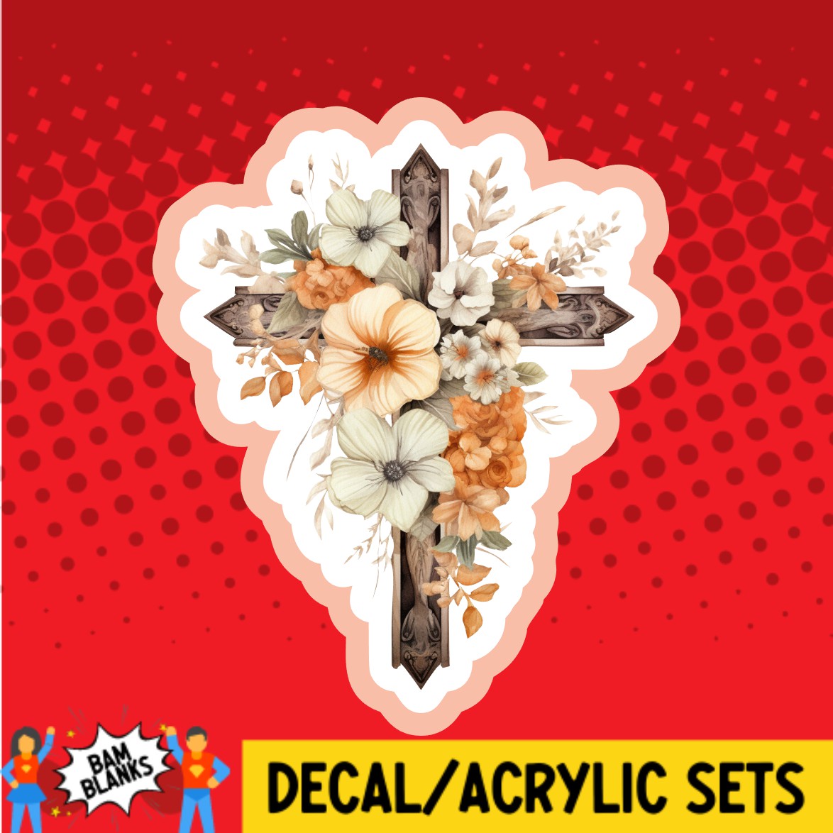 Vintage Boho Fall Cross 1 - DECAL AND ACRYLIC SHAPE #DA02309 – BAM ...