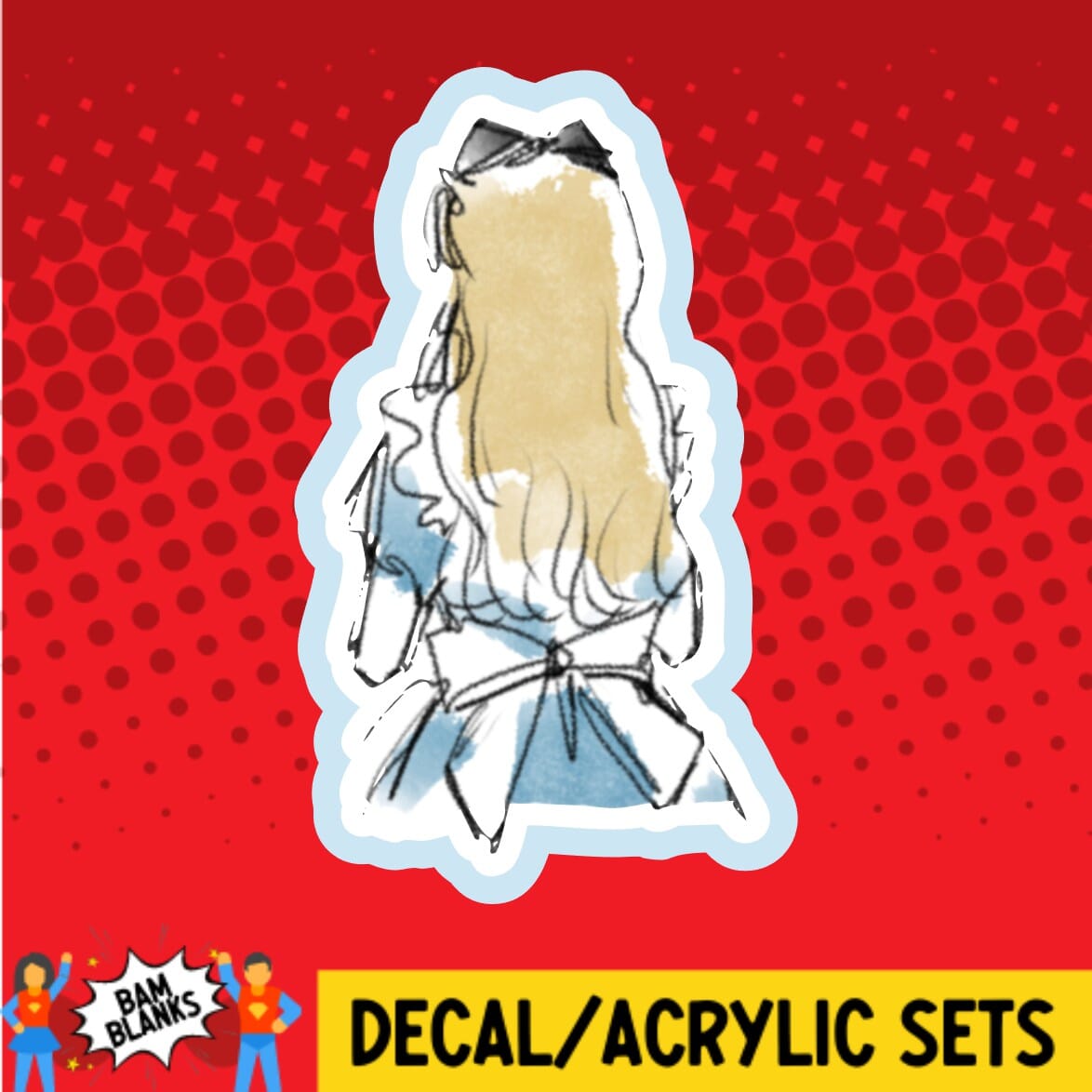 Alice Back View - DECAL AND ACRYLIC SHAPE #DA02001 – BAM Blanks and More