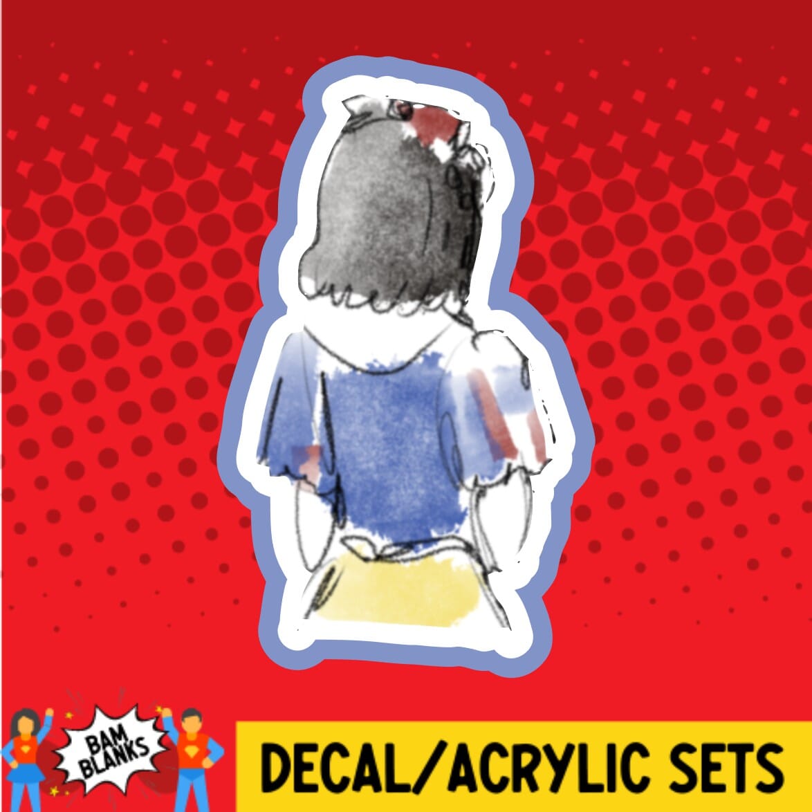 Apple Princess Back View - DECAL AND ACRYLIC SHAPE #DA02007 – BAM ...