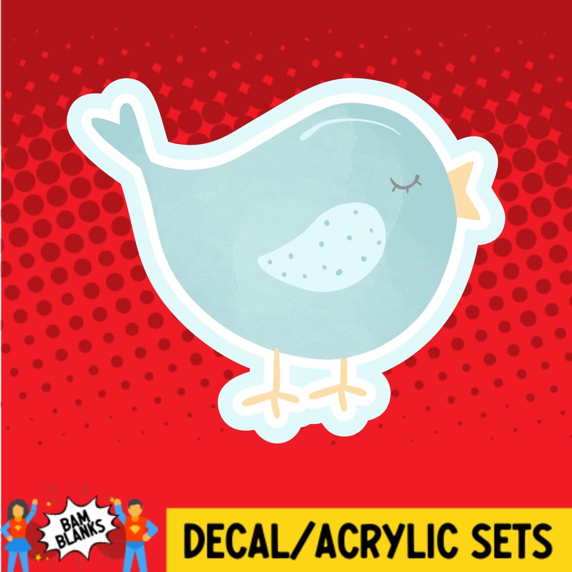 Cute Bird - DECAL AND ACRYLIC SHAPE #DA01992 – BAM Blanks and More