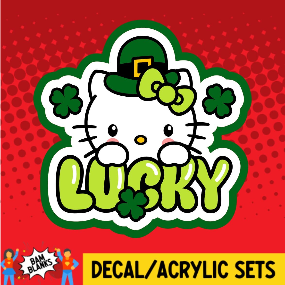 Lucky Kitty - DECAL AND ACRYLIC SHAPE #DA01896 – BAM Blanks and More