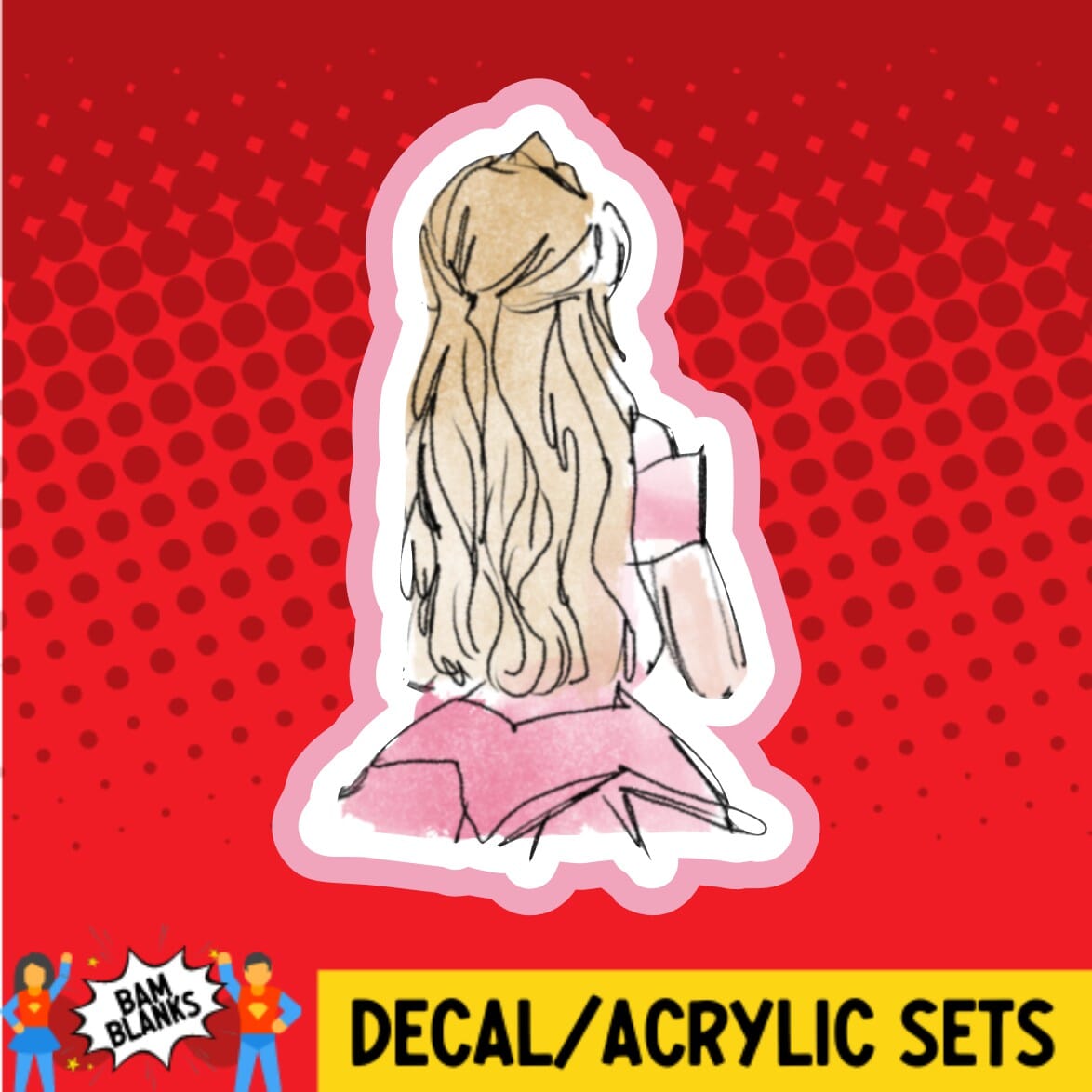 Sleeping Princess Back View - DECAL AND ACRYLIC SHAPE #DA02003 – BAM ...