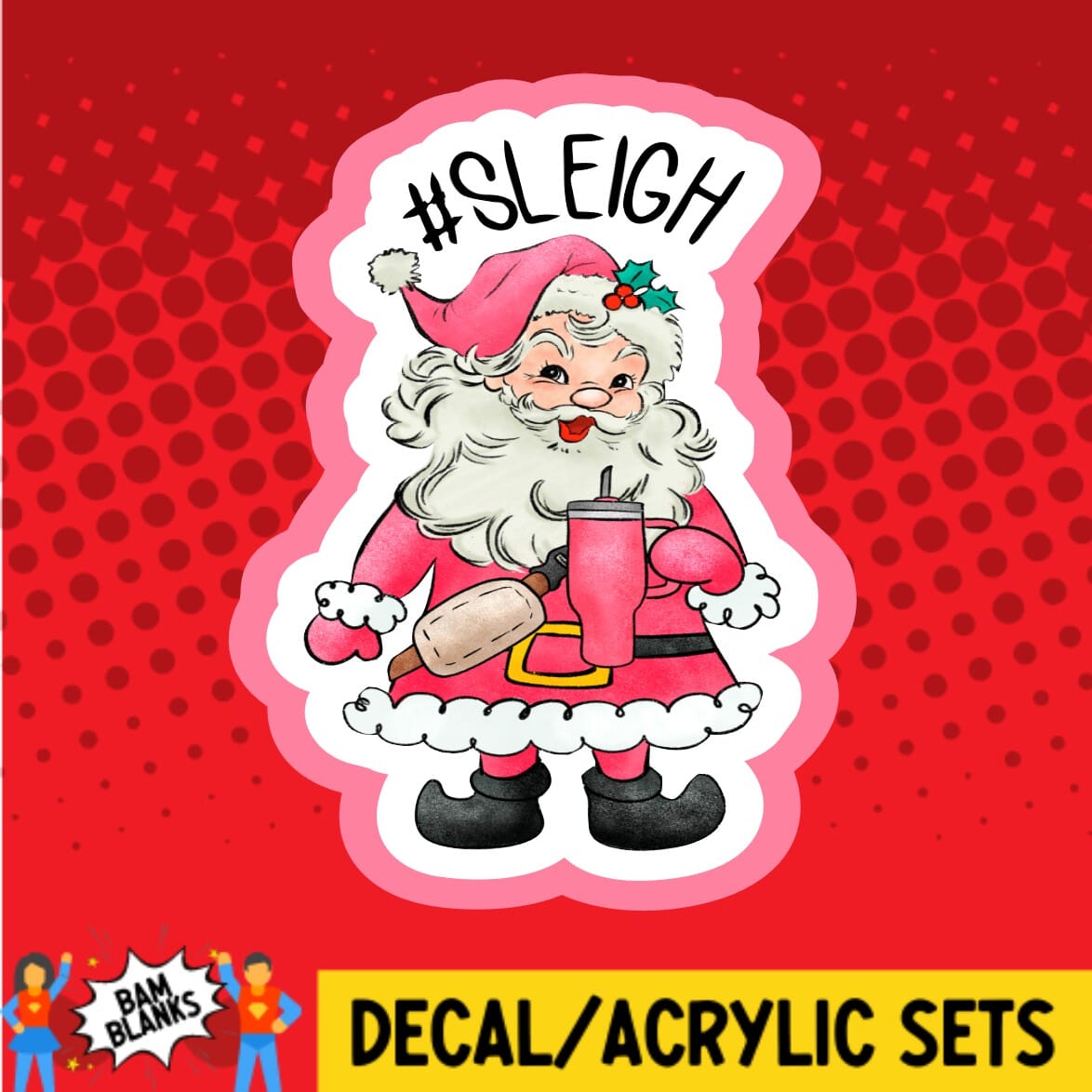 Sleigh Santa Stanley - DECAL AND ACRYLIC SHAPE #DA01631 – BAM Blanks ...