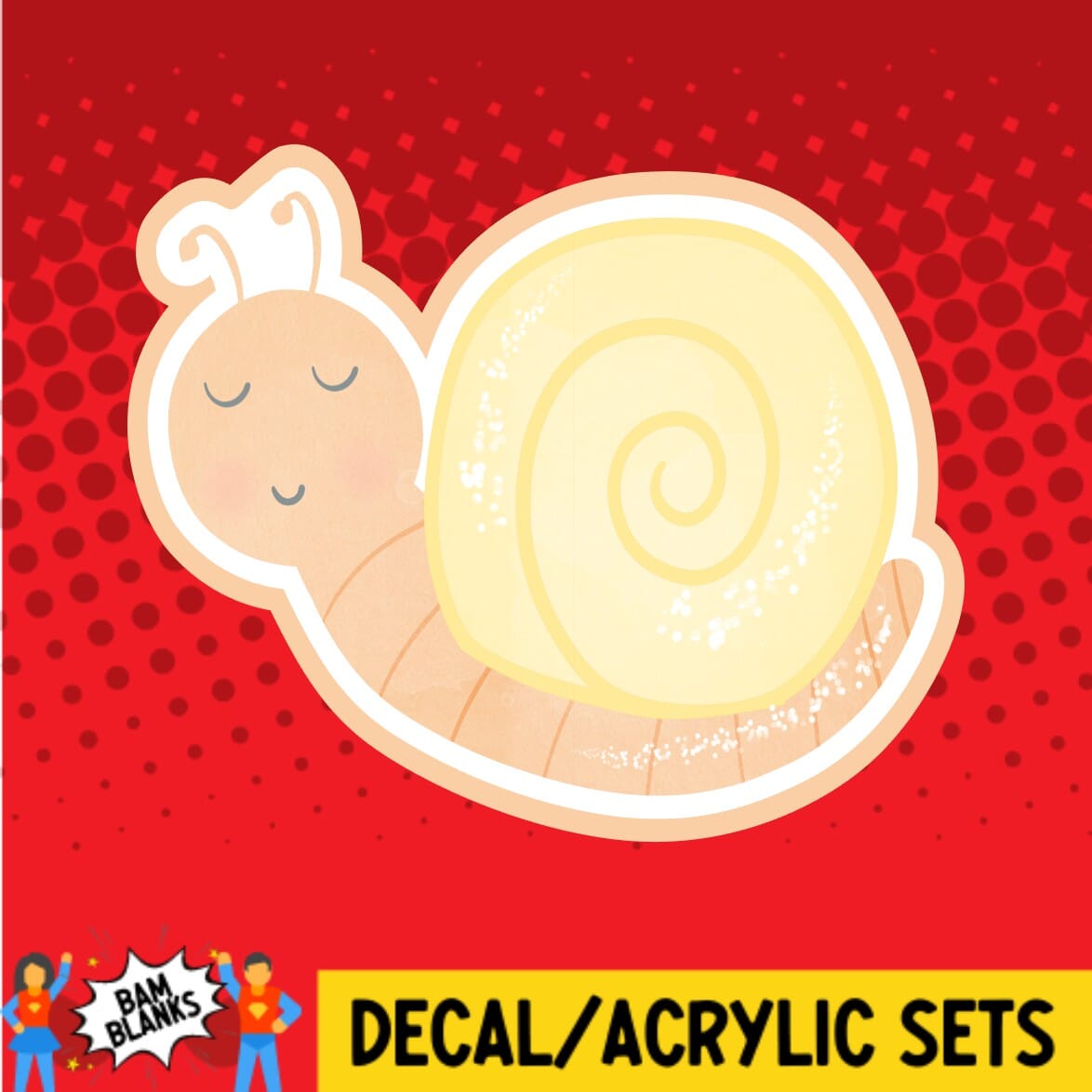 Snail 2 - DECAL AND ACRYLIC SHAPE #DA01993 – BAM Blanks and More