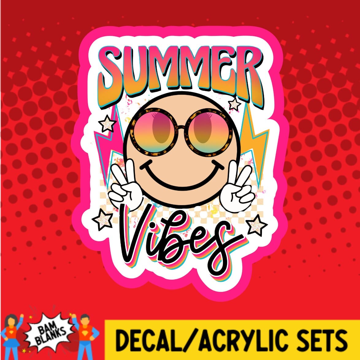 Summer Vibes - DECAL AND ACRYLIC SHAPE #DA02044 – BAM Blanks and More