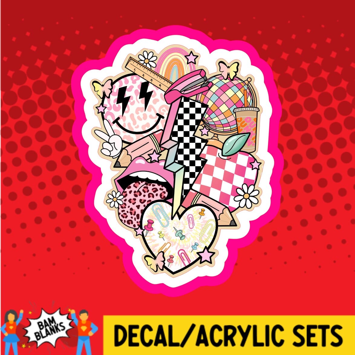 Teacher Collage - DECAL AND ACRYLIC SHAPE #DA01944 – BAM Blanks and More