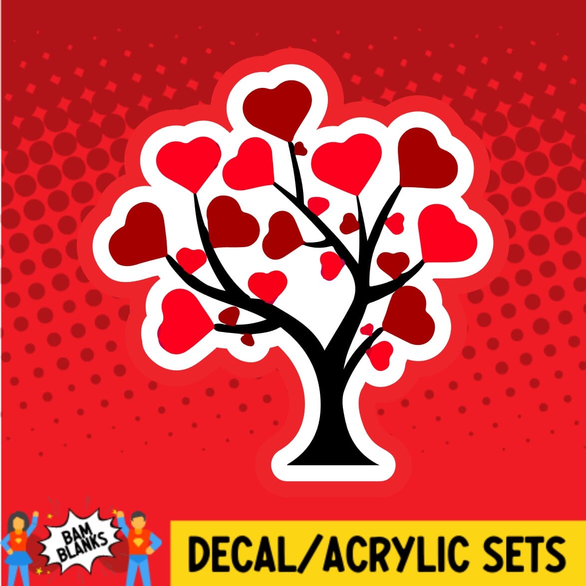 Valentine Heart Tree - DECAL AND ACRYLIC SHAPE #DA01690 – BAM Blanks ...