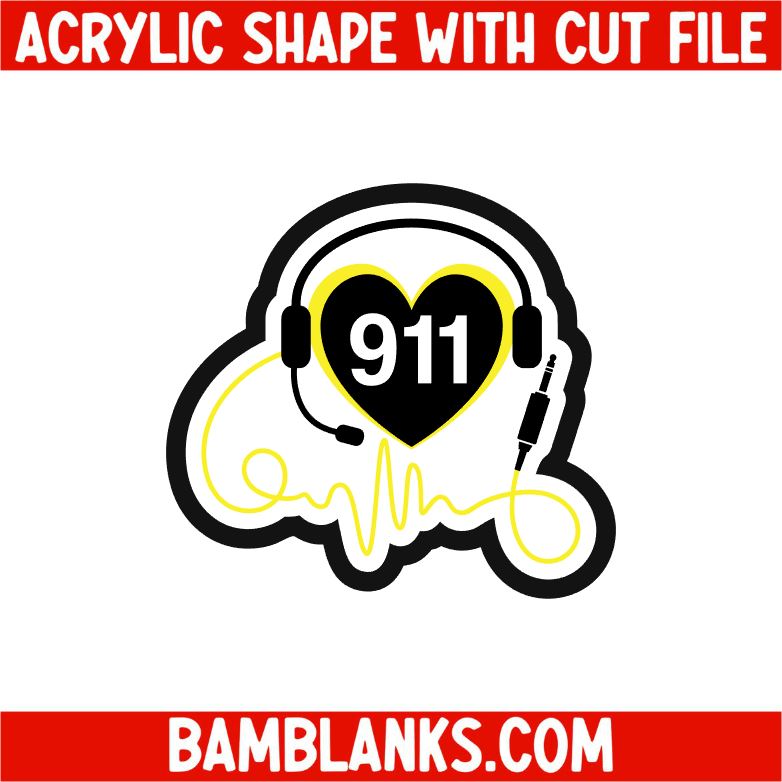 911 Dispatcher Headset - Acrylic Shape #2424 – BAM Blanks and More