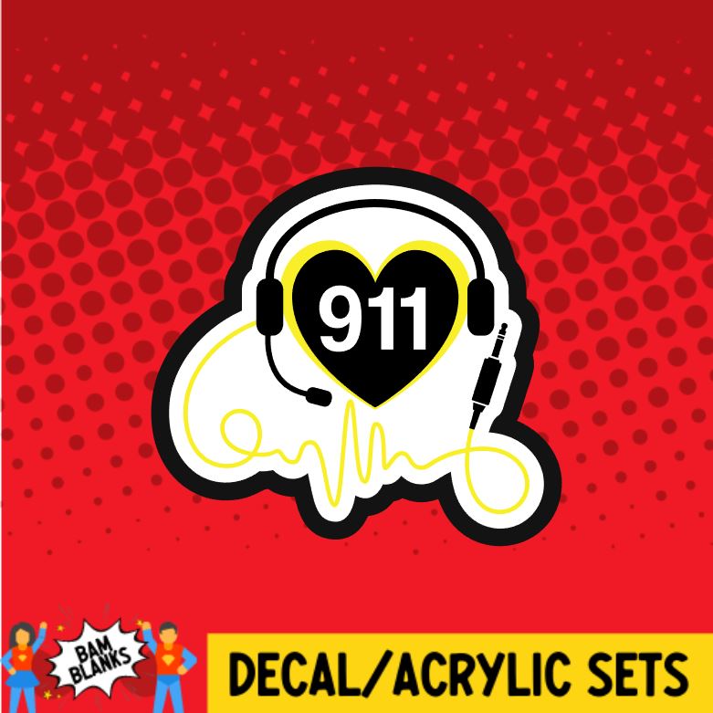 911 Dispatcher Headset - DECAL AND ACRYLIC SHAPE #DA01239 – BAM Blanks ...