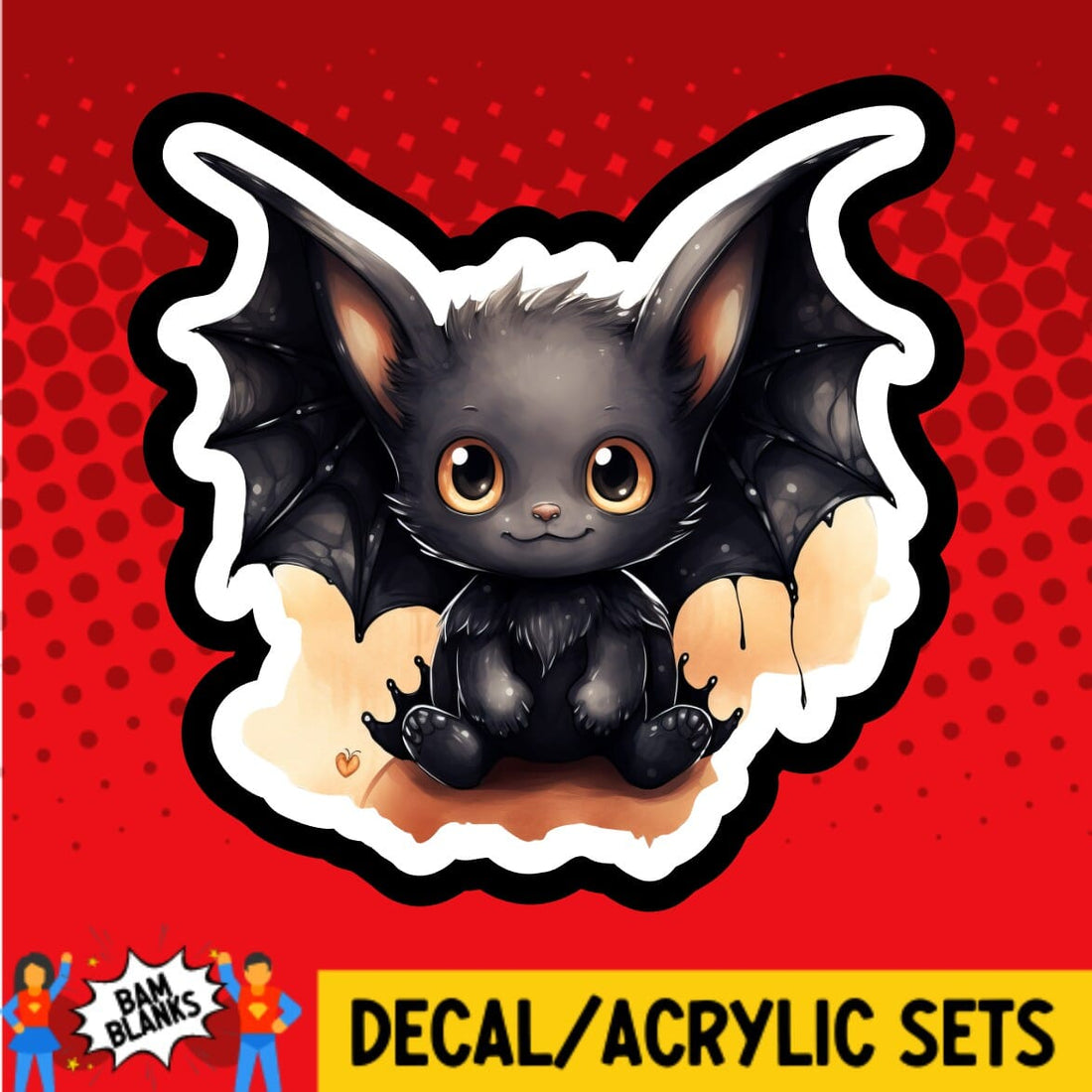 Baby Bat - DECAL AND ACRYLIC SHAPE #DA01360 – BAM Blanks and More