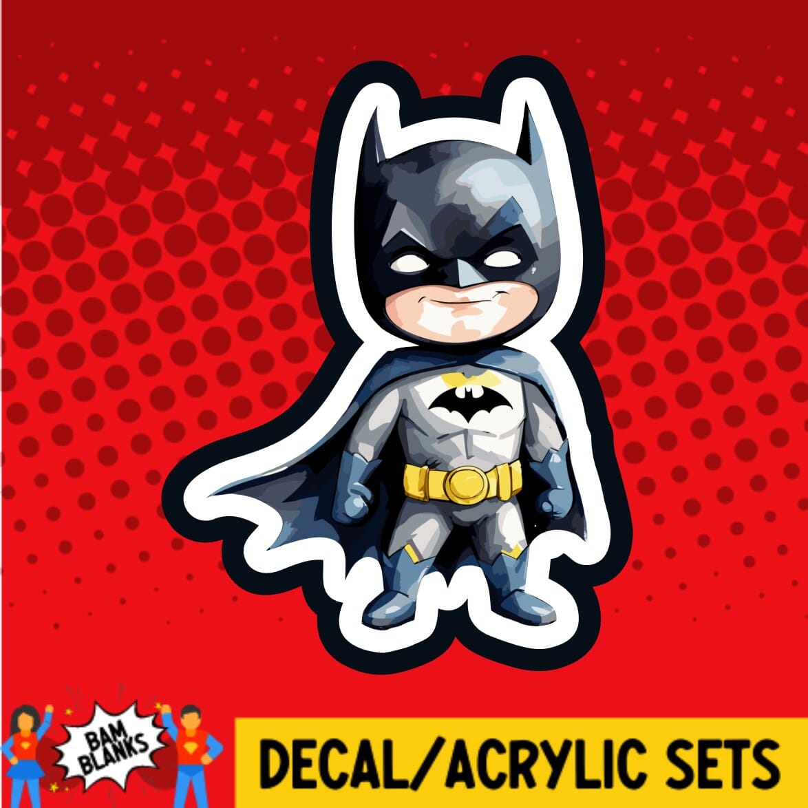 Bat Superhero 2 - DECAL AND ACRYLIC SHAPE #DA01422 – BAM Blanks and More