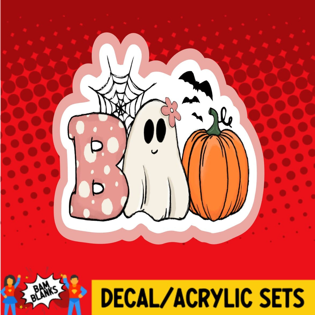 Boo with Cute Ghost - DECAL AND ACRYLIC SHAPE #DA0207 – BAM Blanks and More