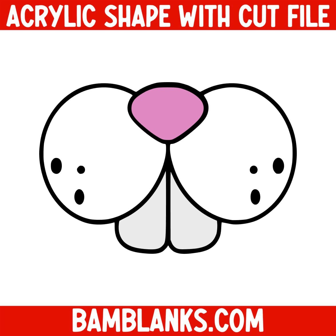 Bunny Cheeks - Acrylic Shape #295 – BAM Blanks and More