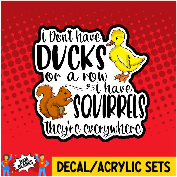 Ducks in a Row Squirrels Everywhere - DECAL AND ACRYLIC SHAPE #DA0018 ...