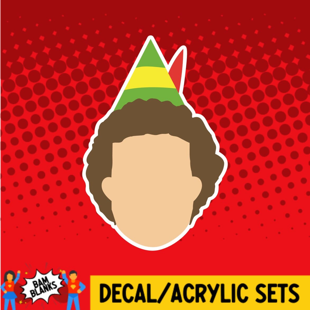 Elf Head - DECAL AND ACRYLIC SHAPE #DA01114 – BAM Blanks and More