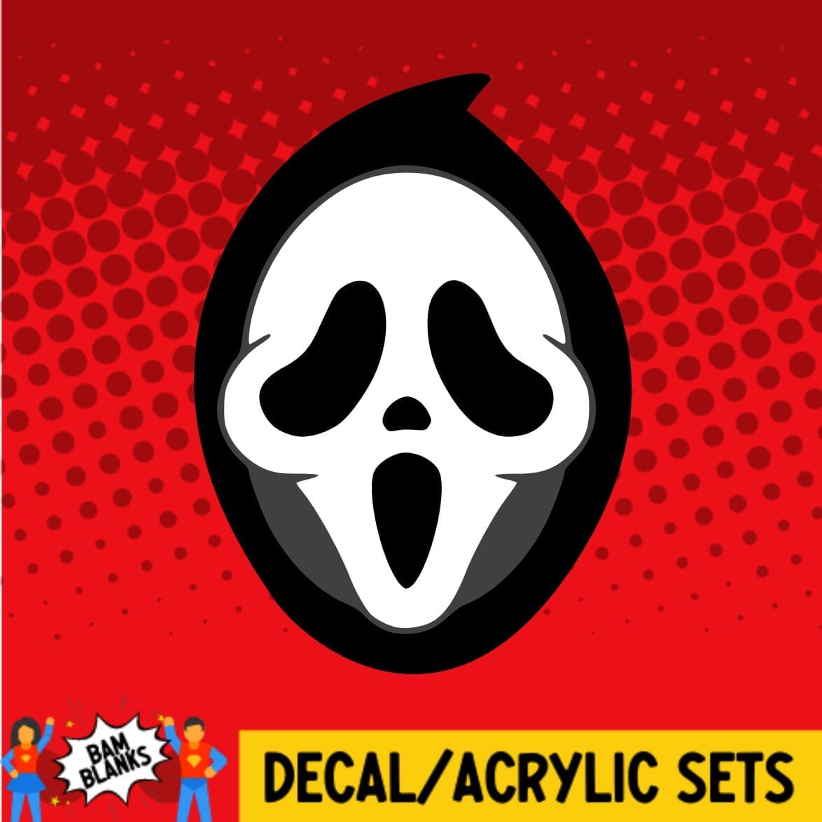 Ghost Face - DECAL AND ACRYLIC SHAPE #DA01120 – BAM Blanks and More
