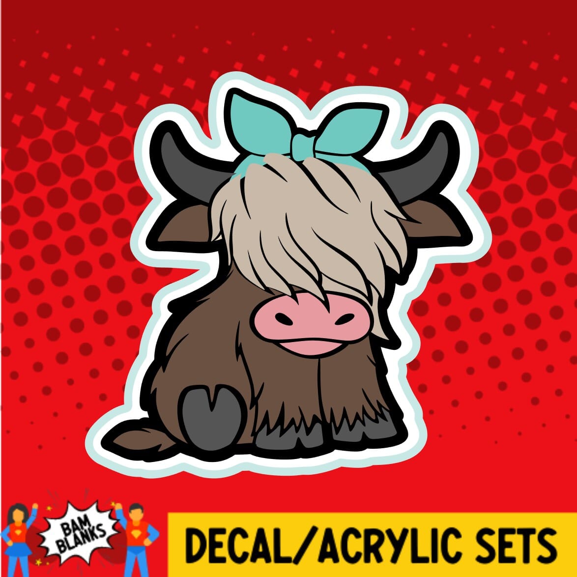 Highland Cow - DECAL AND ACRYLIC SHAPE #DA0332 – BAM Blanks and More