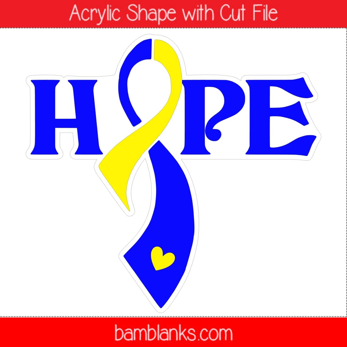 Hope Ribbon - Acrylic Shape #1957 – BAM Blanks and More