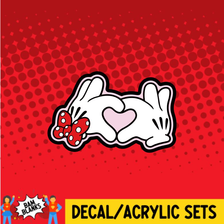 Mouse Heart Hands - DECAL AND ACRYLIC SHAPE #DA01059 – BAM Blanks and More